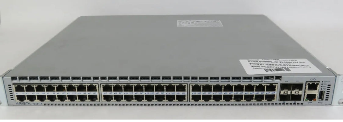 Arista DCS-7048T-A-R 48-Port 100/1000 RJ45 + 4x SFP+ Switch (Rear-Fron ...